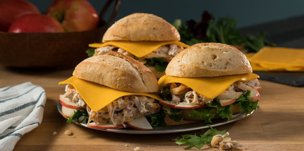 Summer Chicken Salad Sliders with Ultra Thin Sharp Cheddar Cheese ...